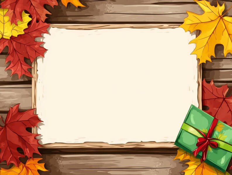 Download Autumn-Themed Frame with Fall Leaves and Gift Backgrounds ...