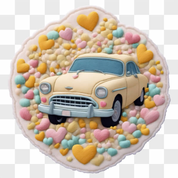 Download Vintage Car Surrounded by Colorful Hearts Cartoons Online ...
