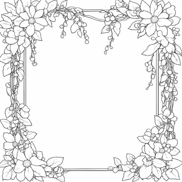 Download Intricate Floral Border Design Coloring pages Online ...