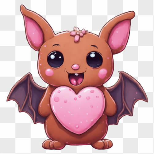 Download Cartoon Bat with Purple Eyes and Big Ears on Black Background ...