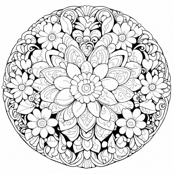 Download Intricate Floral Mandala Design Coloring pages Online ...