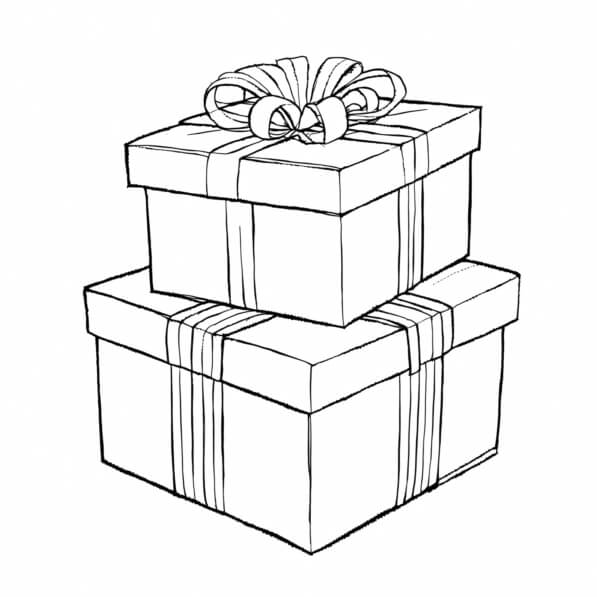 Download Stacked Gift Boxes Coloring pages Online - Creative Fabrica