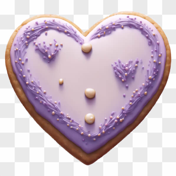 Download Lavender Heart-Shaped Cookie Cartoons Online - Creative Fabrica