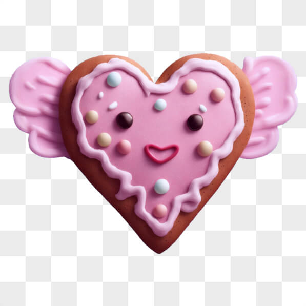 Download Happy Heart-Shaped Cookie with Wings Cartoons Online ...