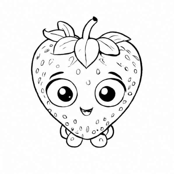 Download Cute Cartoon Strawberry Character Coloring pages Online ...