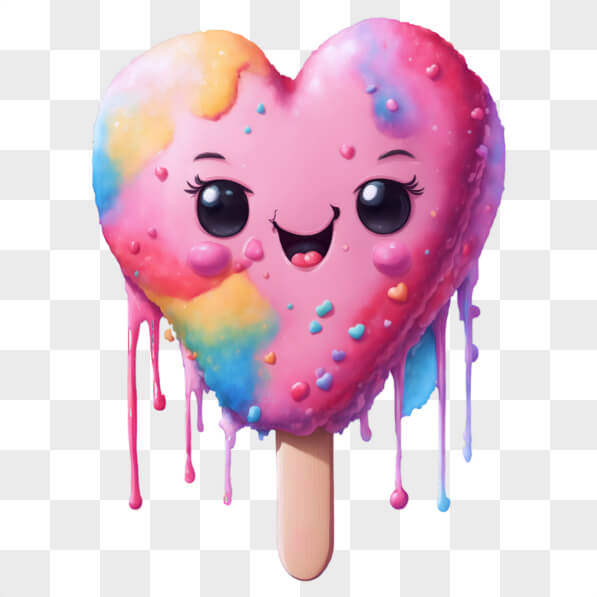 Download Heart-Shaped Ice Cream Popsicle with a Smile Cartoons Online ...