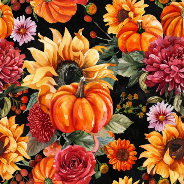 Download Autumn Floral Arrangement with Pumpkins Patterns Online ...