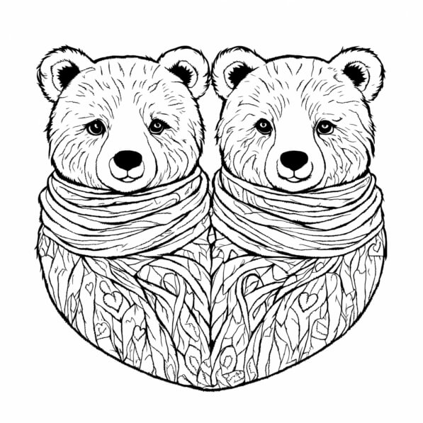 Descarga Dos Osos Enamorados Páginas para colorear En Línea - Creative ...