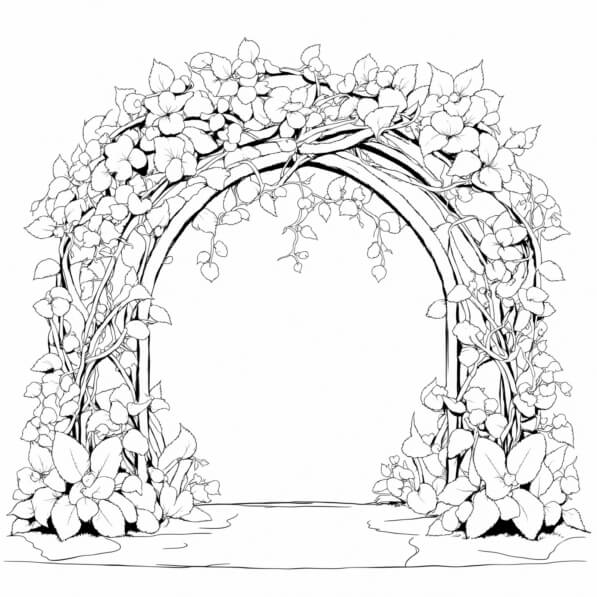Download Floral Archway Illustration Coloring pages Online - Creative ...