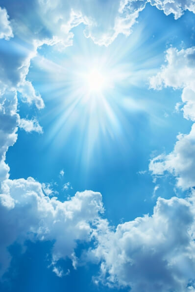 Descarga Cielo azul brillante con sol y nubes Fondos En Línea ...