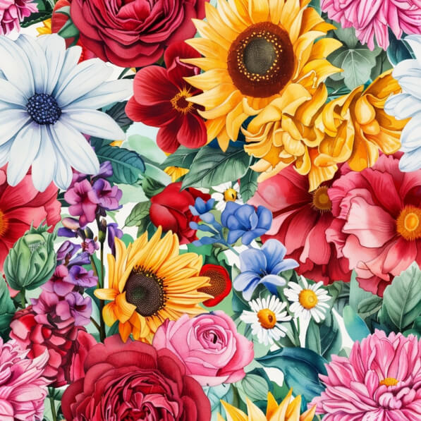 Download Colorful Floral Arrangement Patterns Online - Creative Fabrica
