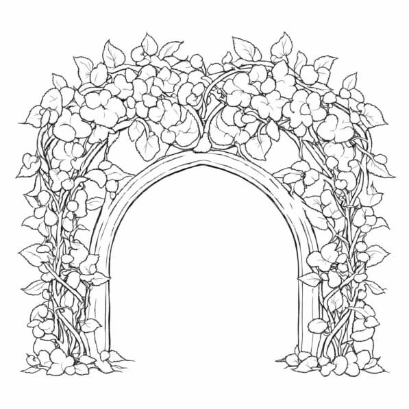 Download Floral Archway Illustration Coloring pages Online - Creative ...