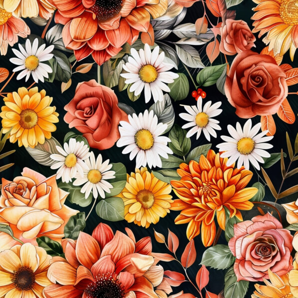 Download Vibrant Floral Arrangement with Diverse Flowers Patterns ...