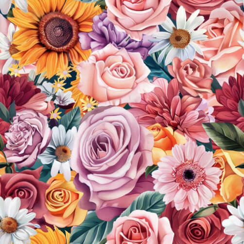 Download Colorful Floral Seamless Pattern with Roses, Carnations ...