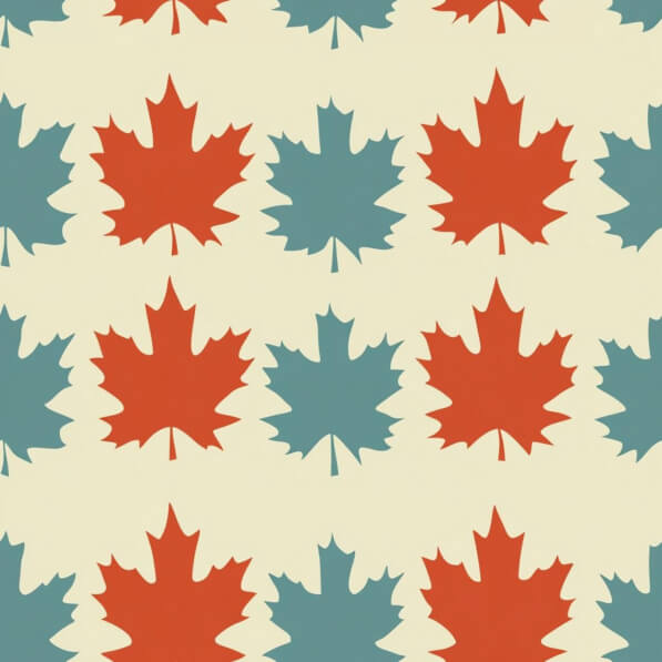 Download Pattern of Maple Leaves in Red and Teal Patterns Online ...
