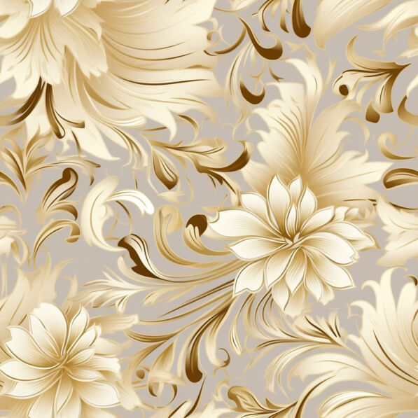 Download Elegant Gold Floral Pattern Patterns Online - Creative Fabrica