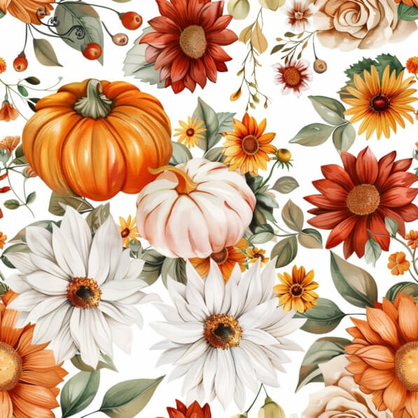 Download Autumn Floral Arrangement with Pumpkins Patterns Online ...