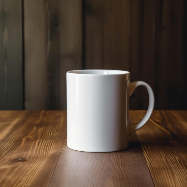 Download Empty White Mug on Wooden Table Mockups Online - Creative Fabrica