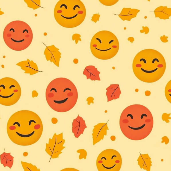Download Playful Autumn Emoji Pattern Patterns Online - Creative Fabrica
