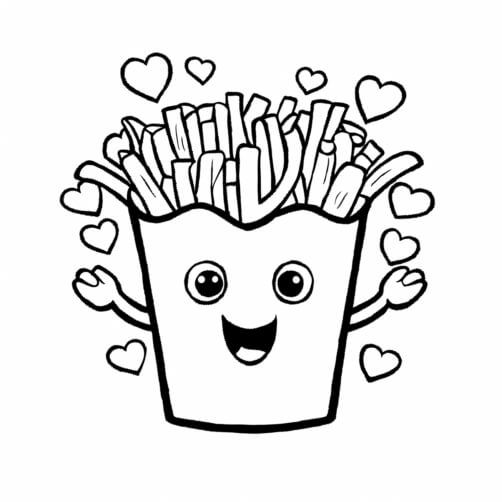 Download Smiley Face French Fries Coloring Page Coloring pages Online ...