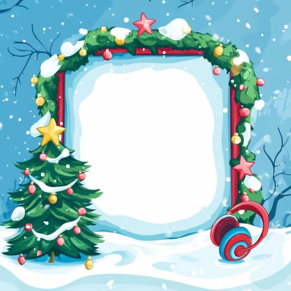 Download Festive Christmas Scene with Decorative Frame Backgrounds ...