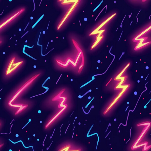 Download Vibrant Neon Lightning Pattern Patterns Online - Creative Fabrica
