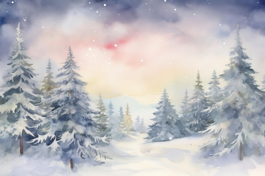 Download Serene Winter Landscape with Snowy Trees Backgrounds Online ...