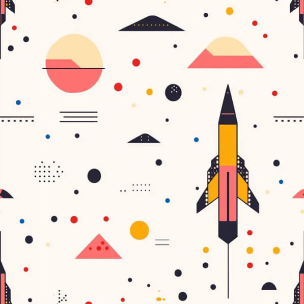 Download Whimsical Rocket Pattern Patterns Online - Creative Fabrica