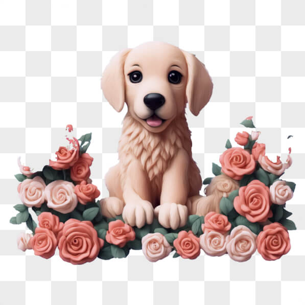 Descarga Perrito de dibujos animados rodeado de rosas Cartoons En Línea ...