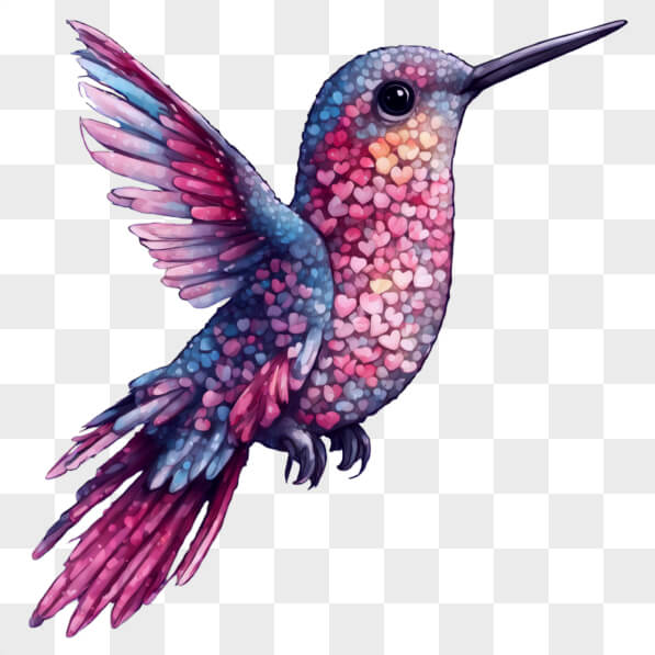 Descarga Colibrí colorido con patrones de corazón Cartoons En Línea ...