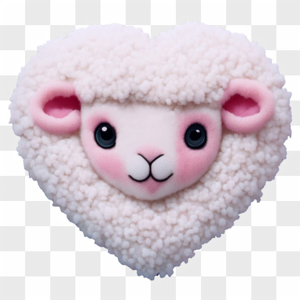 Download Heart-Shaped Sheep Plush Toy Cartoons Online - Creative Fabrica