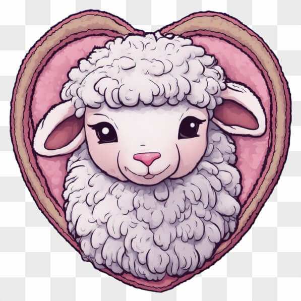 Download Adorable Cartoon Sheep in Heart Frame Cartoons Online ...