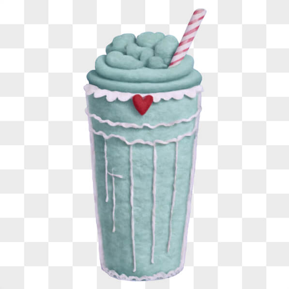 Download Stylized Mint Green Milkshake with Whipped Cream and Straw ...
