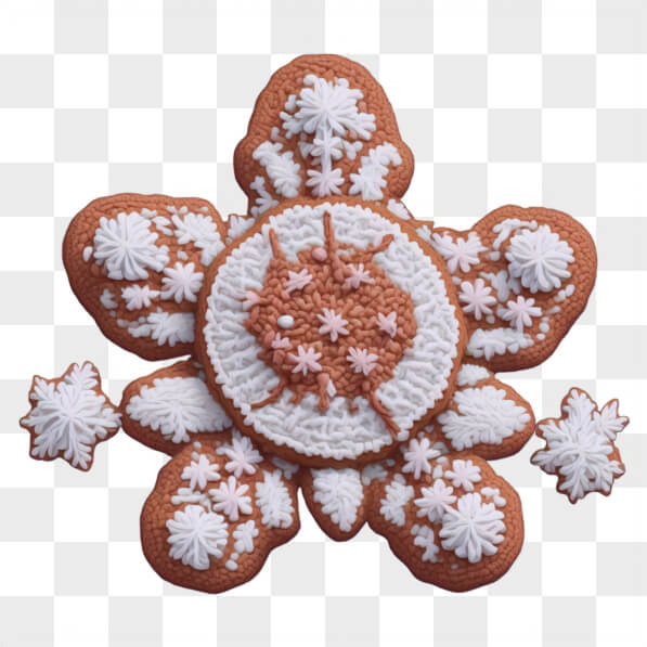 Download Decorative Gingerbread Snowflake Cookie Cartoons Online ...