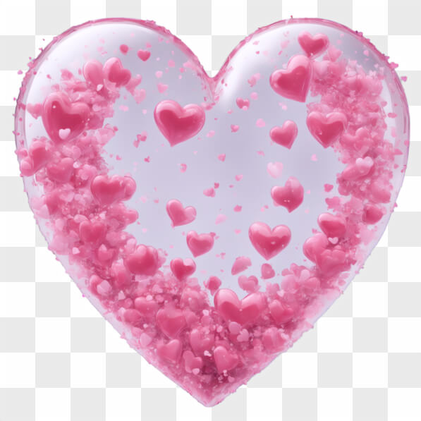 Download Translucent Heart with Pink Hearts Cartoons Online - Creative ...