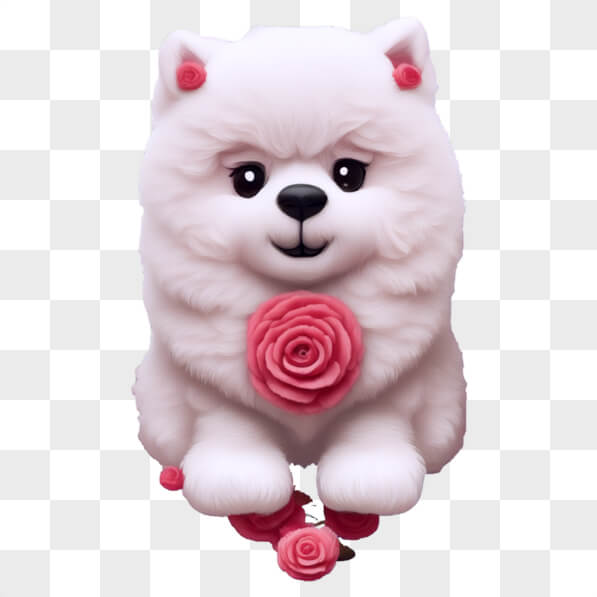 Descarga Perro blanco caricaturesco y lindo con rosas Cartoons En Línea ...