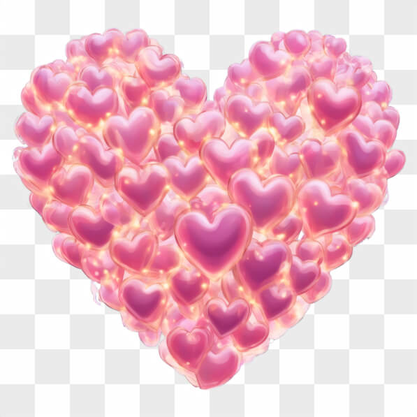 Download Cluster of Pink Hearts in Heart Shape Cartoons Online ...