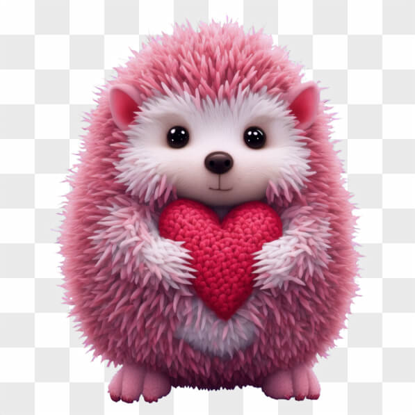 Baixe Erizo rosa adorável segurando um coração Cartoons - Creative Fabrica