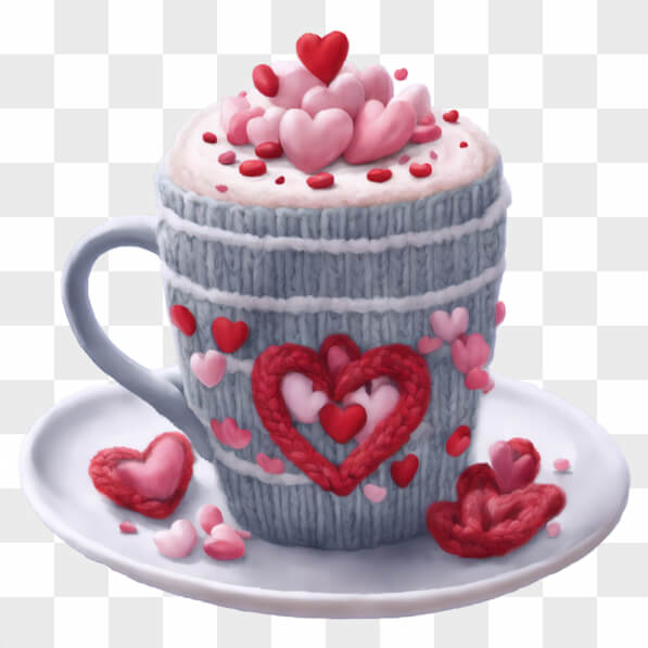 Download Cozy Mug of Heart-Shaped Treats Cartoons Online - Creative Fabrica
