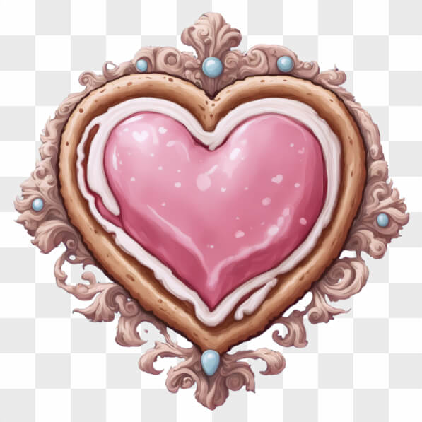 Download Heart-Shaped Cookie with Ornate Border Cartoons Online ...