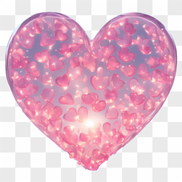 Download Translucent Pink Heart Filled with Smaller Hearts Cartoons ...