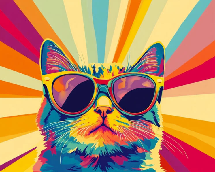 Download Stylized Cat with Sunglasses Backgrounds Online - Creative Fabrica