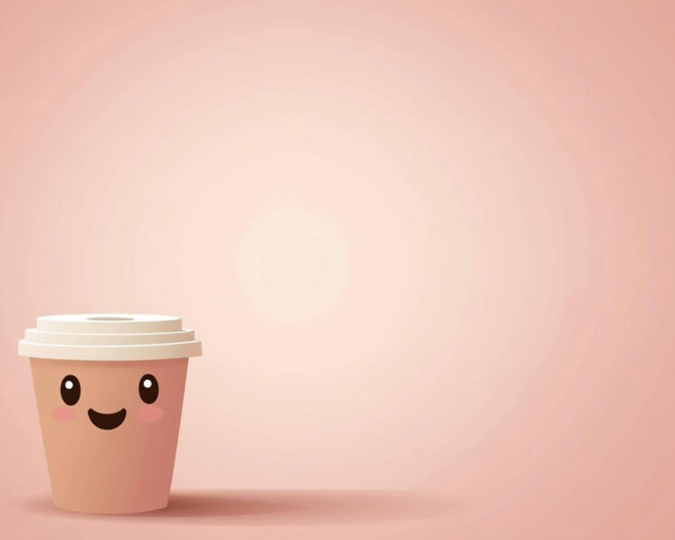 Download Cute Cartoon Coffee Cup on Pink Background Backgrounds Online ...