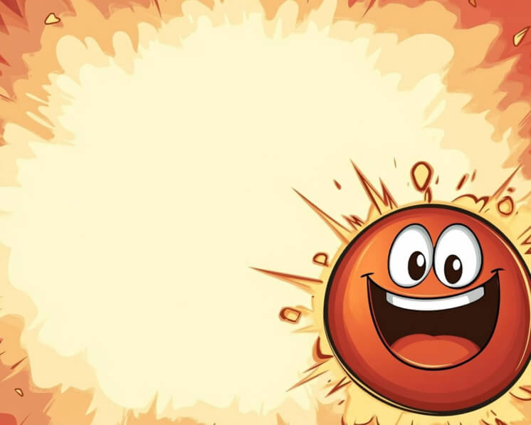 Download Cheerful Cartoon Sun Character with Explosion Background ...