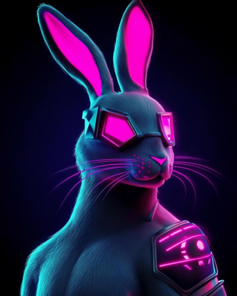 Download Futuristic Neon Rabbit Backgrounds Online - Creative Fabrica
