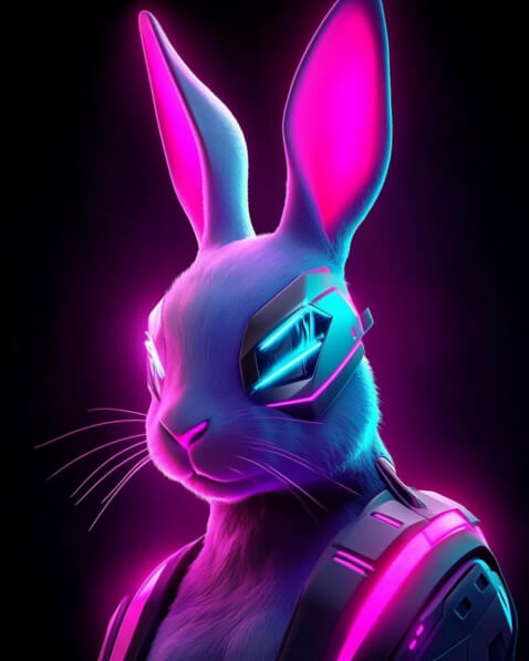 Download Futuristic Neon Rabbit Backgrounds Online - Creative Fabrica