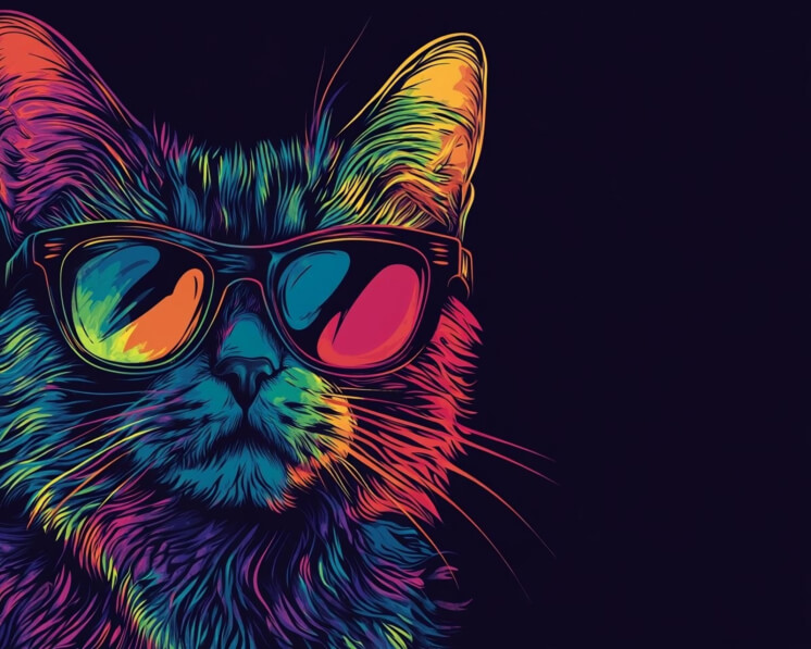 Download Stylized Cat Wearing Sunglasses Backgrounds Online - Creative ...