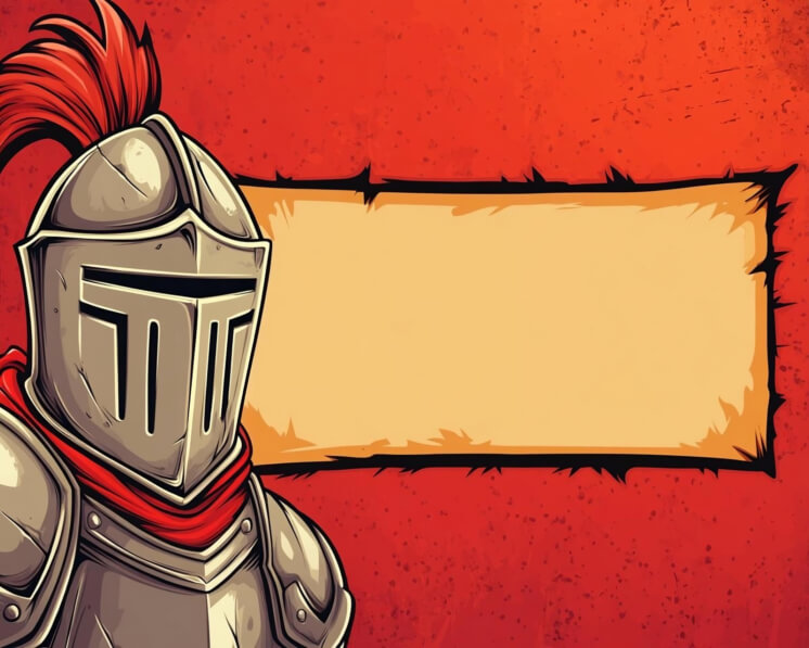 Download Stylized Knight Illustration with Banner Backgrounds Online ...