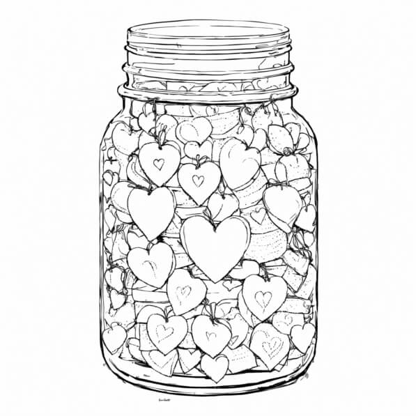 Download Jar of Hearts Illustration Coloring pages Online - Creative ...
