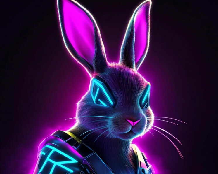 Download Futuristic Neon Rabbit Backgrounds Online - Creative Fabrica